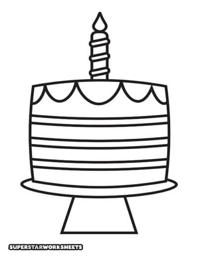 Birthday Cake Coloring Pages (Free Printables) - Superstar Worksheets