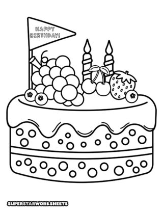 Birthday Cake Coloring Pages (Free Printables) - Superstar Worksheets