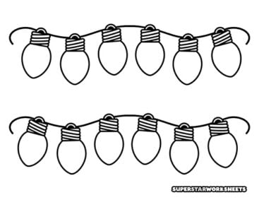 Christmas Lights Coloring Pages (Free Printables) - Superstar Worksheets