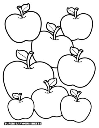 Apple Coloring Pages (Free Printables) - Superstar Worksheets