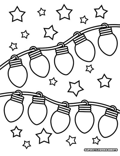 Christmas Lights Coloring Pages (Free Printables) - Superstar Worksheets