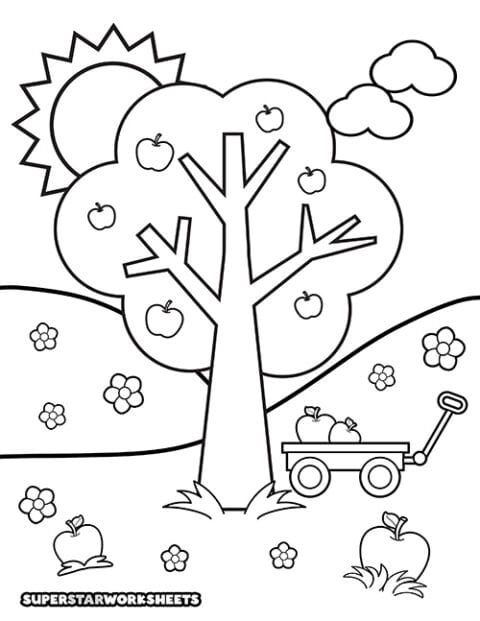Apple Coloring Pages (Free Printables) - Superstar Worksheets