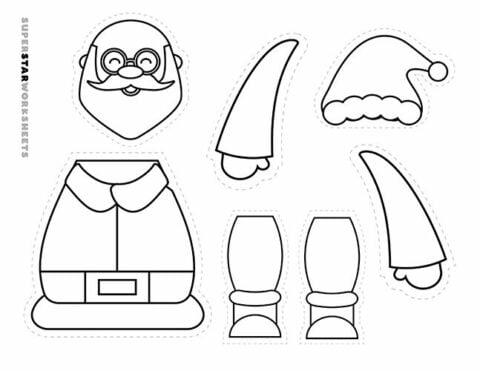 Santa Template - Superstar Worksheets