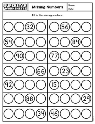 Missing Number Worksheets - Superstar Worksheets