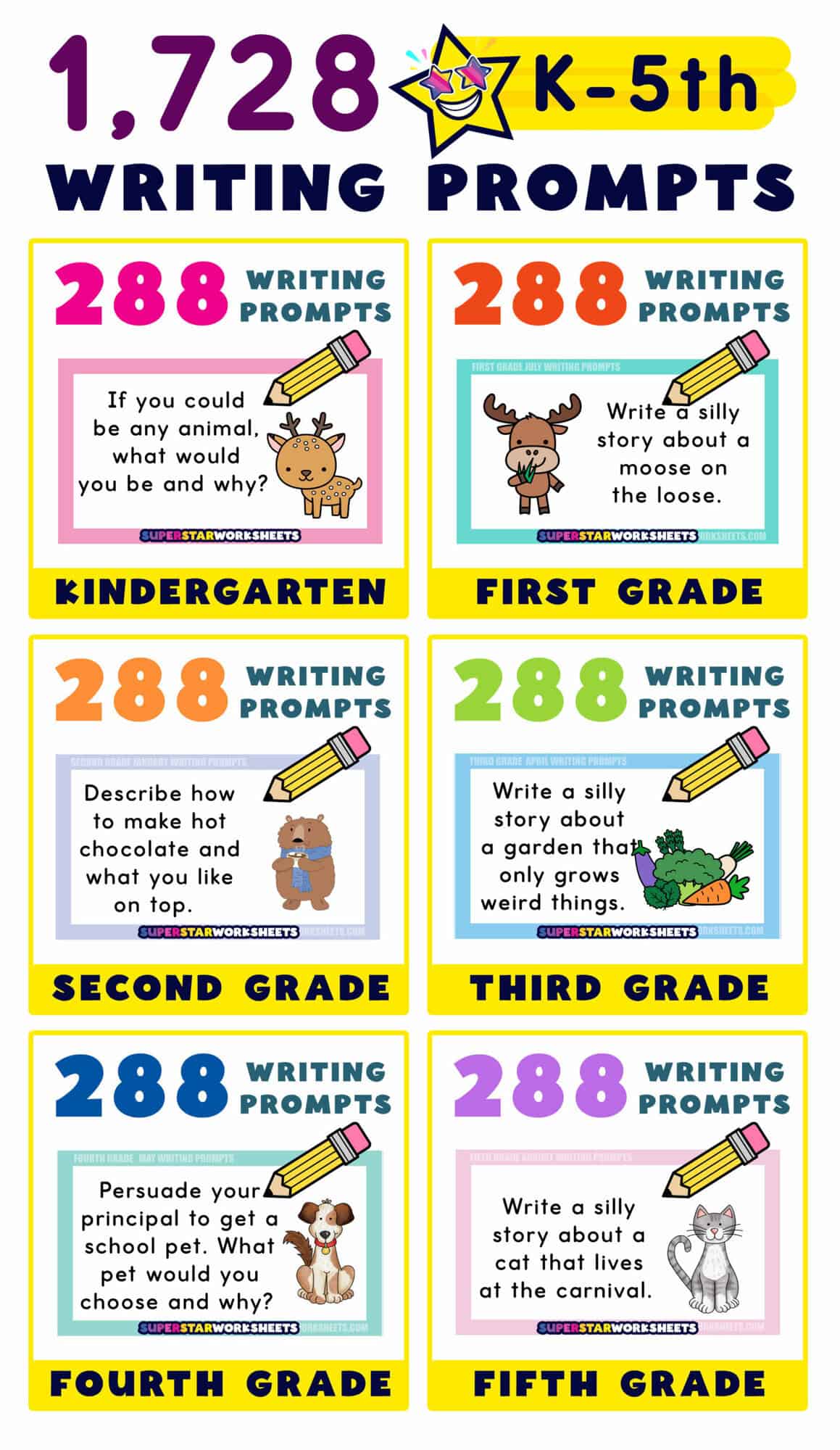 Writing Prompts (Free Printables) - Superstar Worksheets