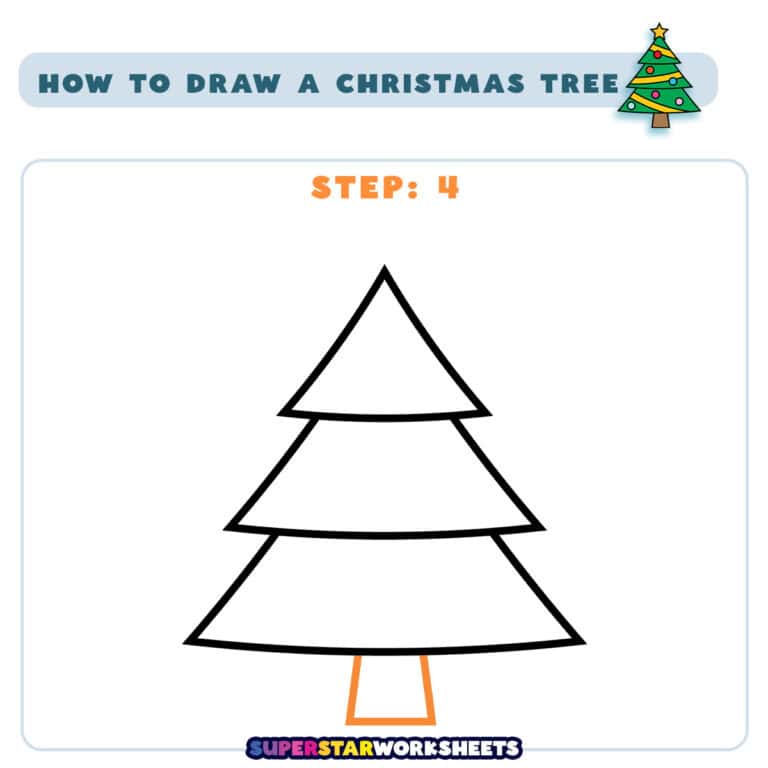 How to Draw a Christmas Tree (Free Printables) - Superstar Worksheets