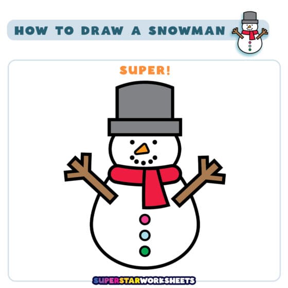 How to Draw a Snowman - Superstar Worksheets