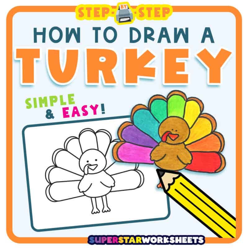 How to Draw a Turkey - Superstar Worksheets