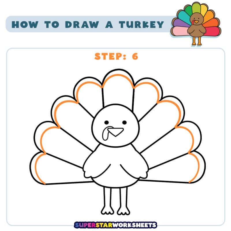 How to Draw a Turkey - Superstar Worksheets