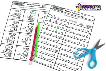 Missing Addend Worksheets - Superstar Worksheets