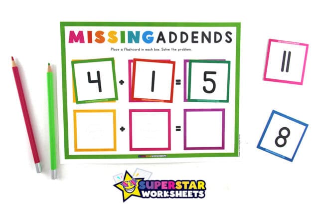 Missing Addend Worksheets - Superstar Worksheets