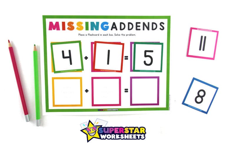 Missing Addend Worksheets - Superstar Worksheets