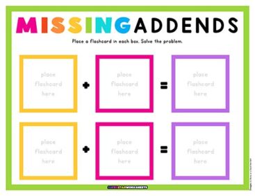 Missing Addend Worksheets - Superstar Worksheets