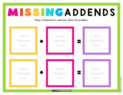 Missing Addend Worksheets - Superstar Worksheets
