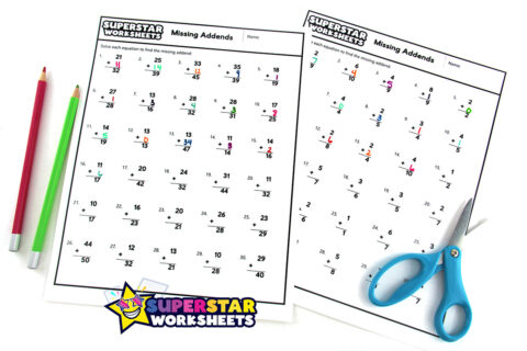 Missing Addend Worksheets - Superstar Worksheets