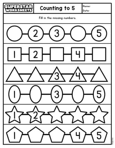 Missing Number Worksheets - Superstar Worksheets