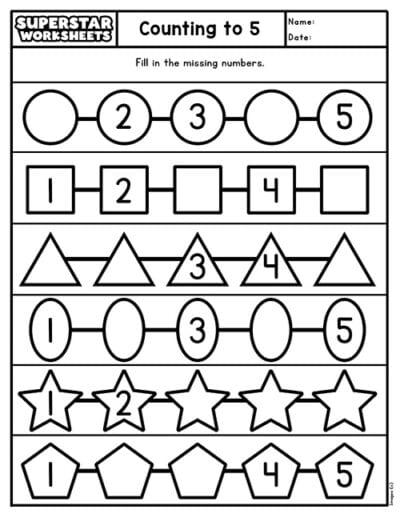 Missing Number Worksheets - Superstar Worksheets