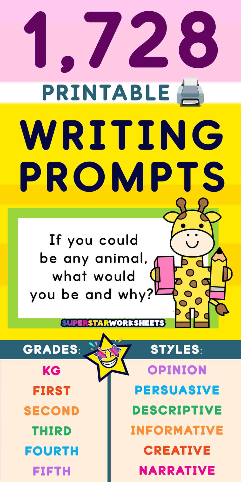 Writing Prompts (Free Printables) - Superstar Worksheets