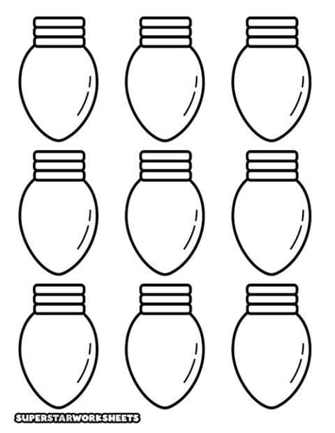 Christmas Light Templates (Free Printables) - Superstar Worksheets