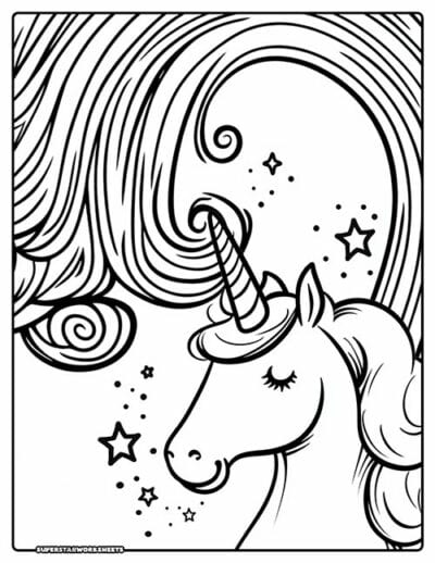 Unicorn Coloring Pages (Free Printables) - Superstar Worksheets