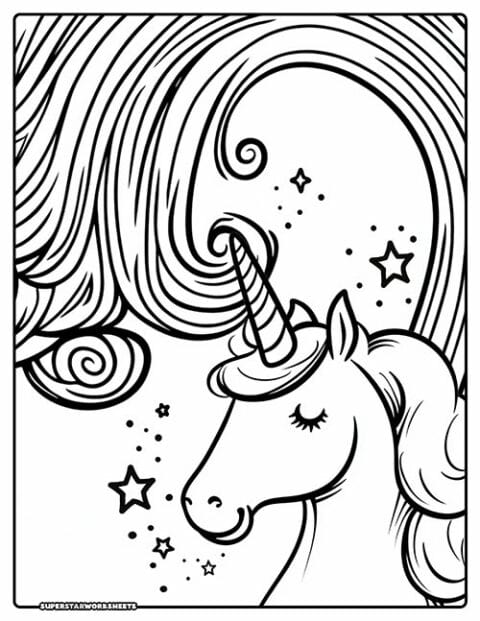 Unicorn Coloring Pages (Free Printables) - Superstar Worksheets