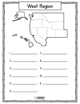 USA Map Worksheets - Superstar Worksheets