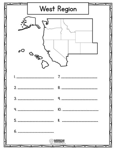 USA Map Worksheets - Superstar Worksheets