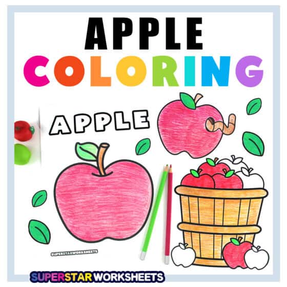 Apple Coloring Pages (Free Printables) - Superstar Worksheets