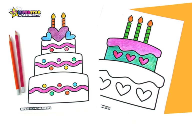 Birthday Cake Coloring Pages (Free Printables) - Superstar Worksheets