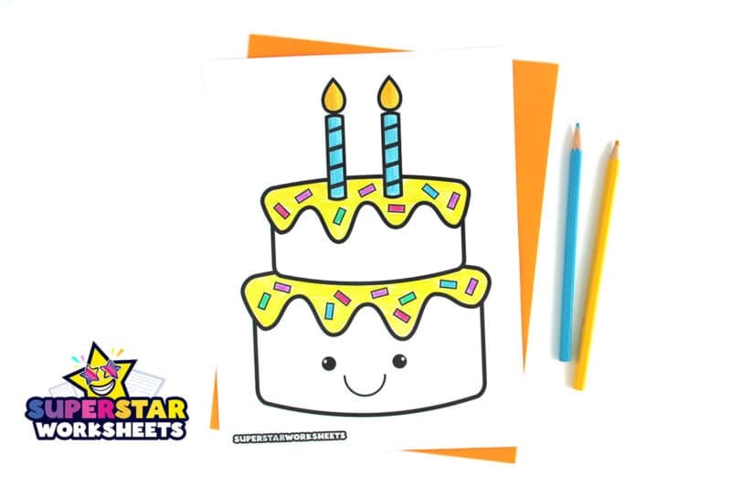 Birthday Cake Coloring Pages (Free Printables) - Superstar Worksheets