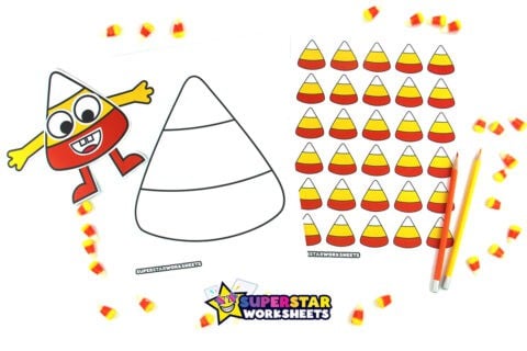 Candy Corn Template (Free Printables) - Superstar Worksheets