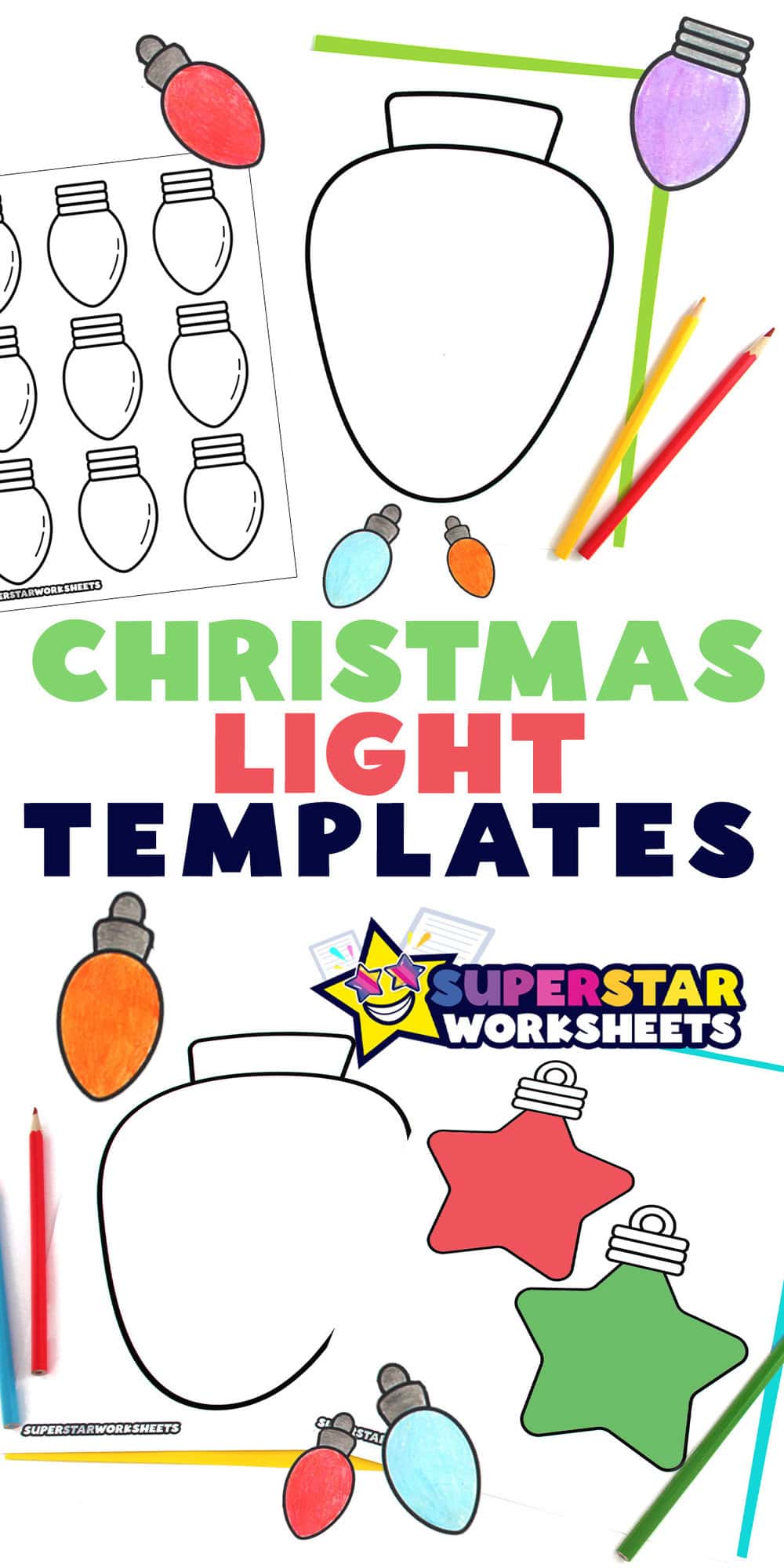 Christmas Light Templates (Free Printables) - Superstar Worksheets