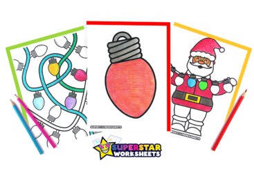 Christmas Lights Coloring Pages (Free Printables) - Superstar Worksheets