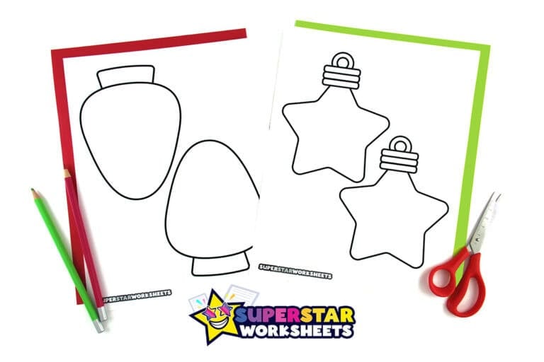 Christmas Light Templates (Free Printables) - Superstar Worksheets