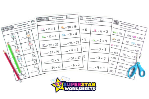 Missing Number Subtraction Worksheets - Superstar Worksheets