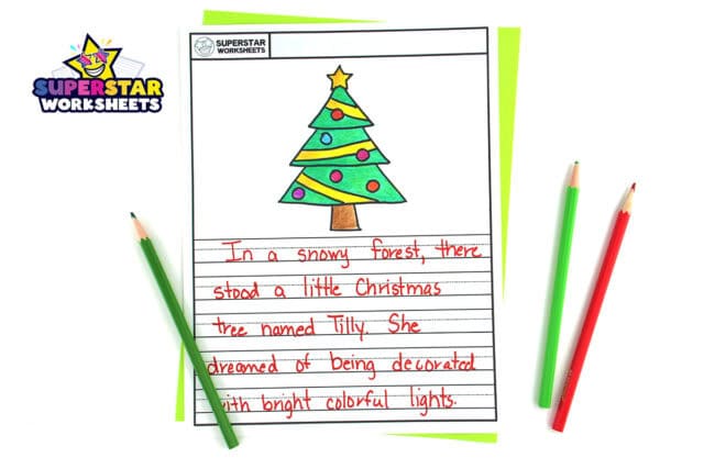 How to Draw a Christmas Tree (Free Printables) - Superstar Worksheets