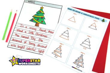 How to Draw a Christmas Tree - Superstar Worksheets