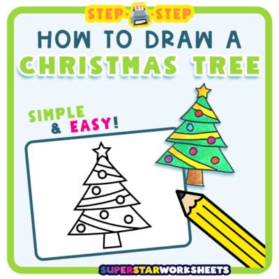 How to Draw a Christmas Tree - Superstar Worksheets
