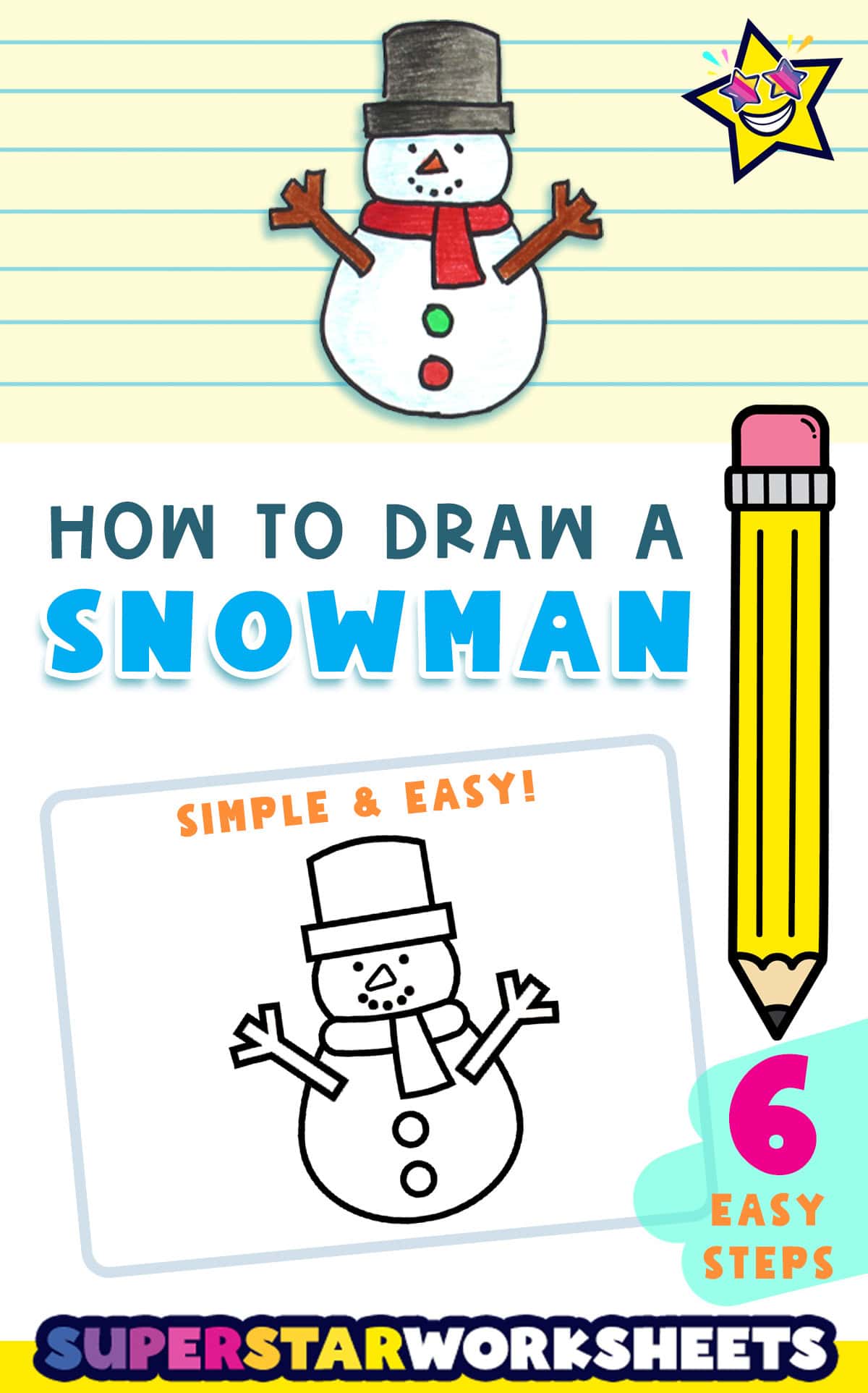 How to Draw a Snowman - Superstar Worksheets