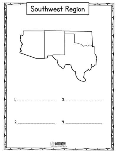 USA Map Worksheets - Superstar Worksheets
