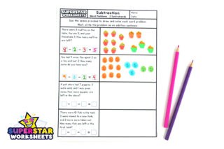 Subtraction Word Problems - Superstar Worksheets