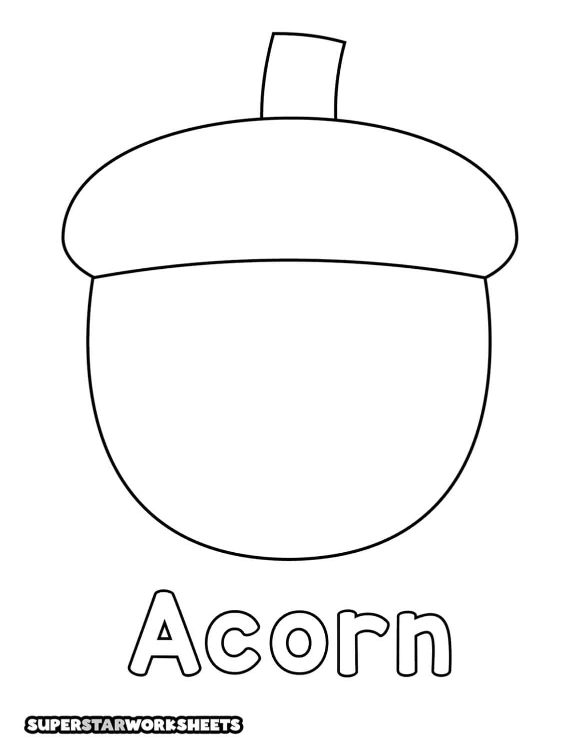 Acorn Coloring Pages (Free Printables) - Superstar Worksheets
