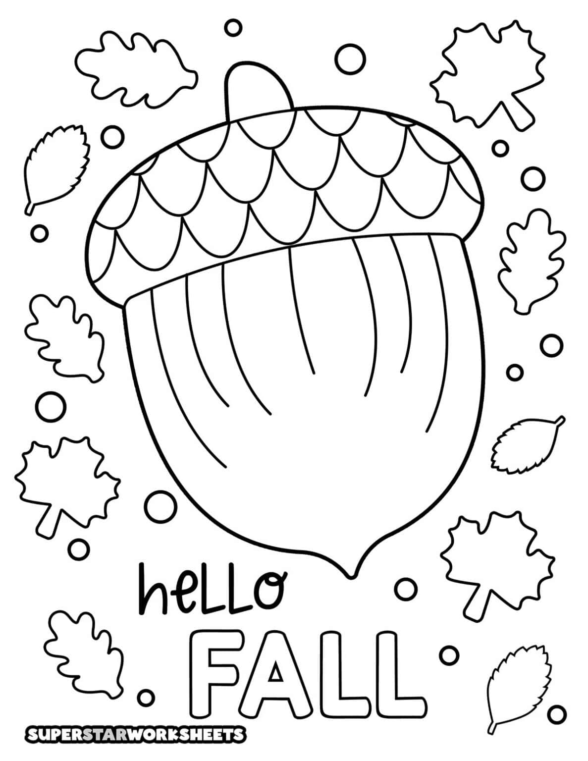 Acorn Coloring Pages (Free Printables) - Superstar Worksheets