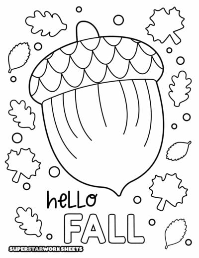 Acorn Coloring Pages (Free Printables) - Superstar Worksheets