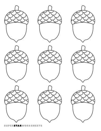 Acorn Template (Free Printables) - Superstar Worksheets