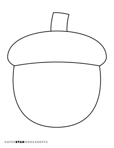 Acorn Template (Free Printables) - Superstar Worksheets