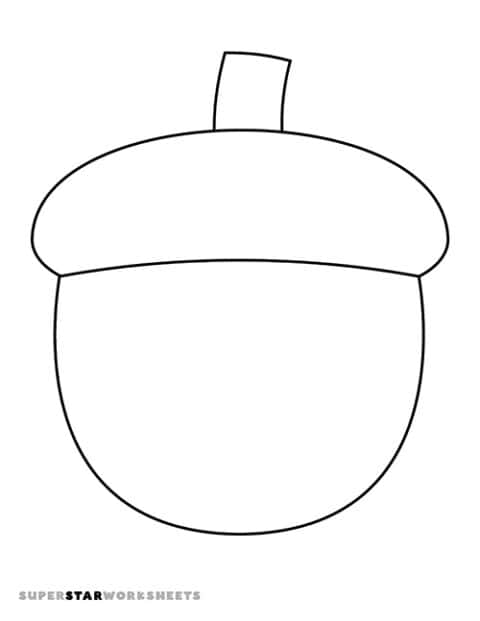 Acorn Template (Free Printables) - Superstar Worksheets