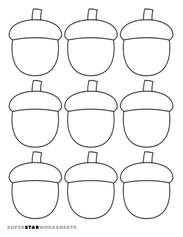 Acorn Template (Free Printables) - Superstar Worksheets