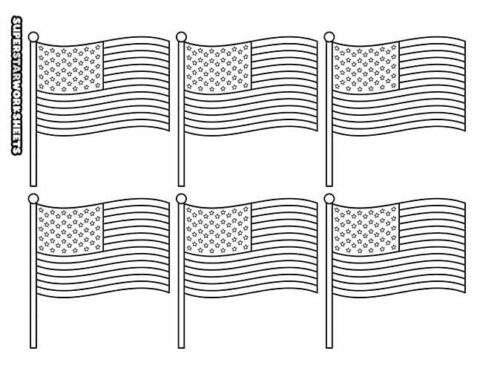 American Flag Template (Free Printables) - Superstar Worksheets