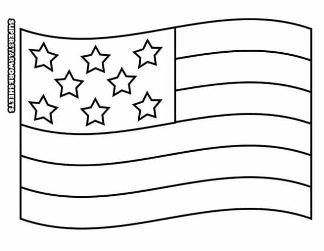 American Flag Template (Free Printables) - Superstar Worksheets